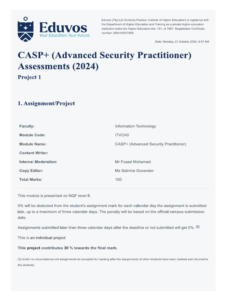 CASP+ Project | PDF