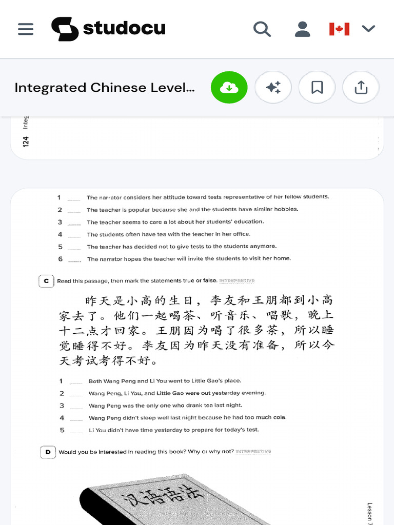 Integrated Chinese Level 1, Part 1, Workbook (Simplified Characters ...