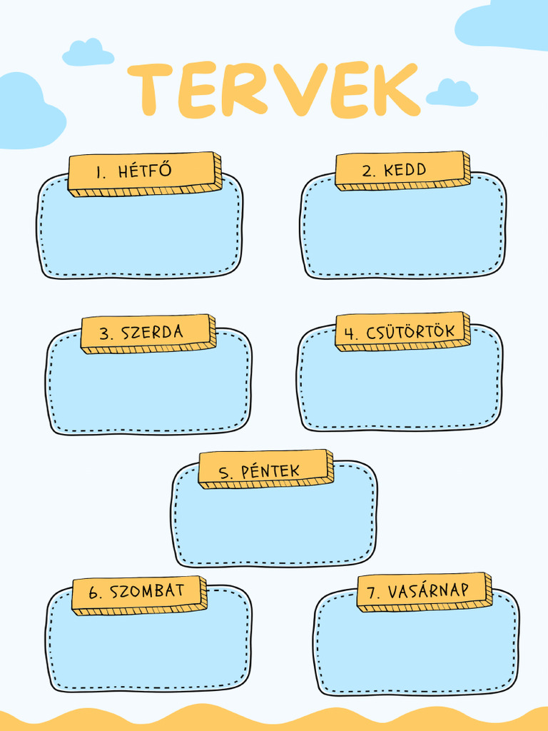 Blue Yellow Modern Weekly Schedule Planner | PDF