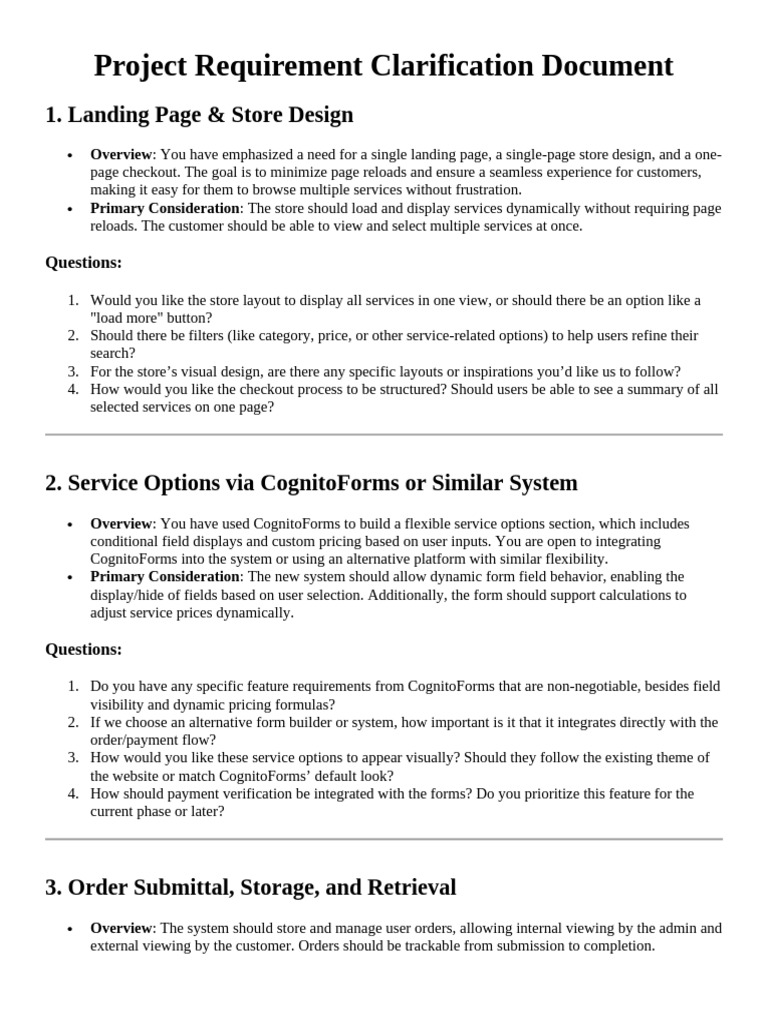 My Project Requirement Clarification Document | PDF | Payments ...