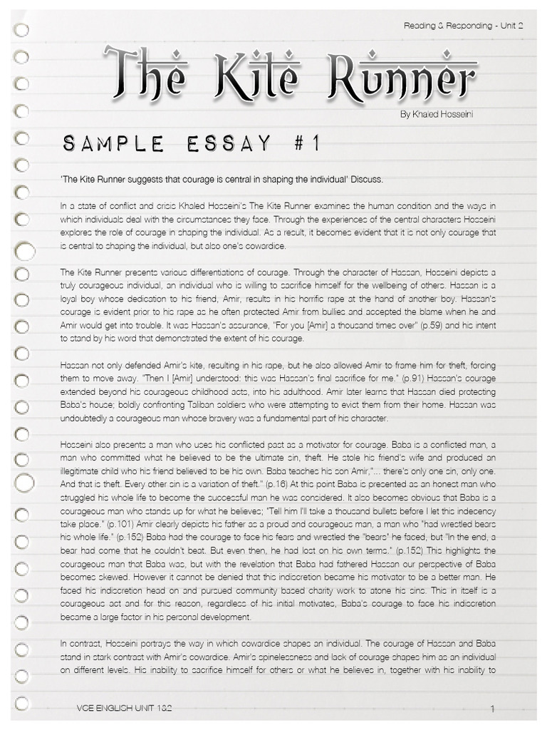 the-kite-runner-13-sample-essays-1-5 | PDF