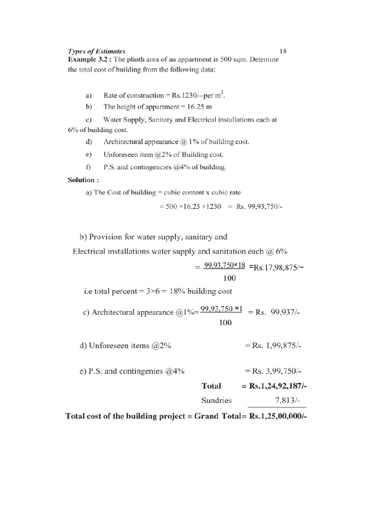 Estimation Calculation Question | PDF