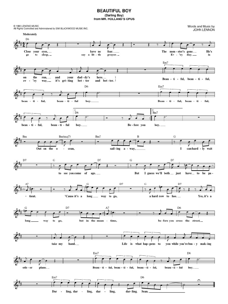 Beautiful Boy Lead Sheet | PDF