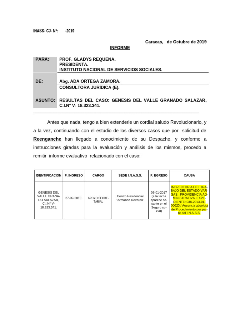 Informe sobre Génesis del Valle | PDF