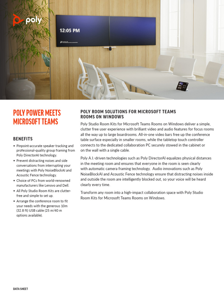 Poly Studio Kits for Teams Rooms | PDF | Camera | Computer Hardware