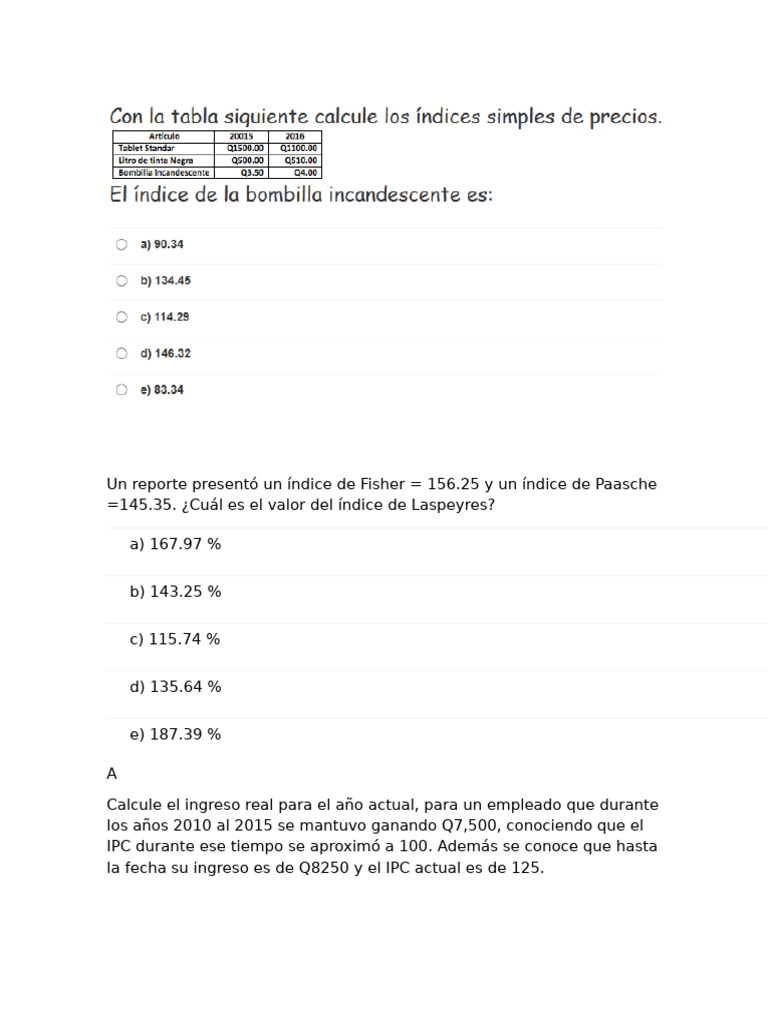 Un reporte presentó un índice de Fisher | PDF