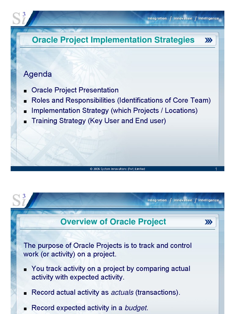Oracle Projects | PDF