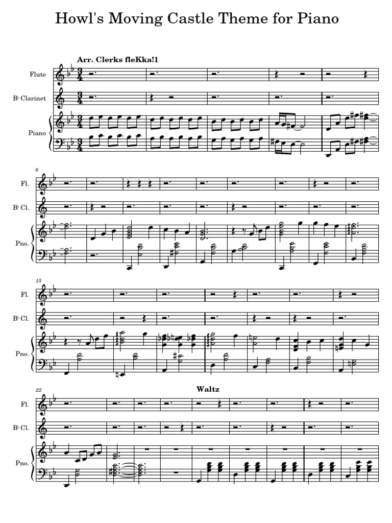 Howl's Moving Castle Piano Theme | PDF