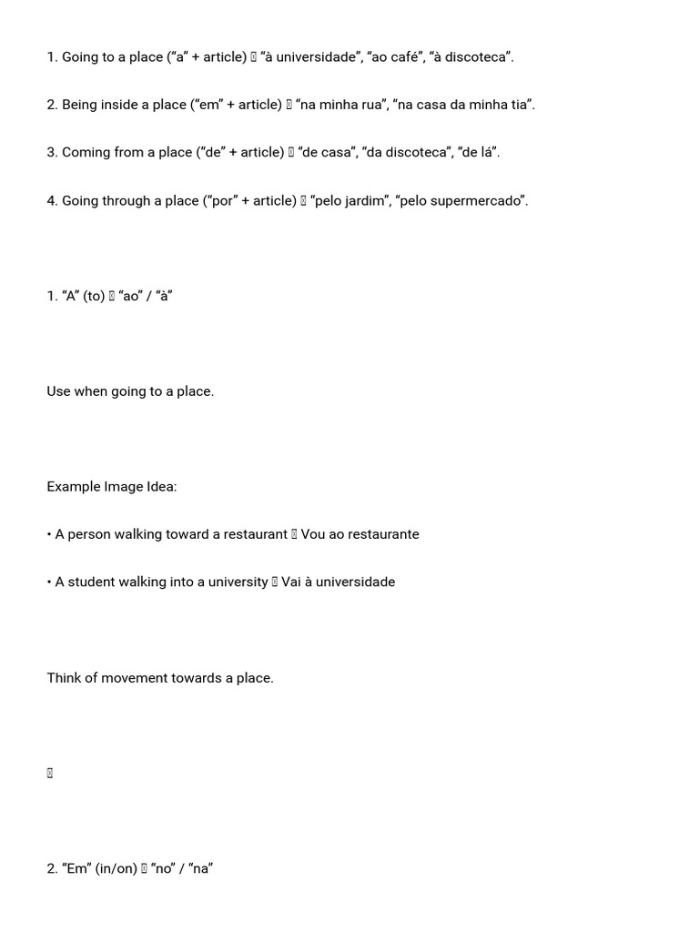 Portuguese Prepositions Guide | PDF | Language Mechanics | Linguistic ...