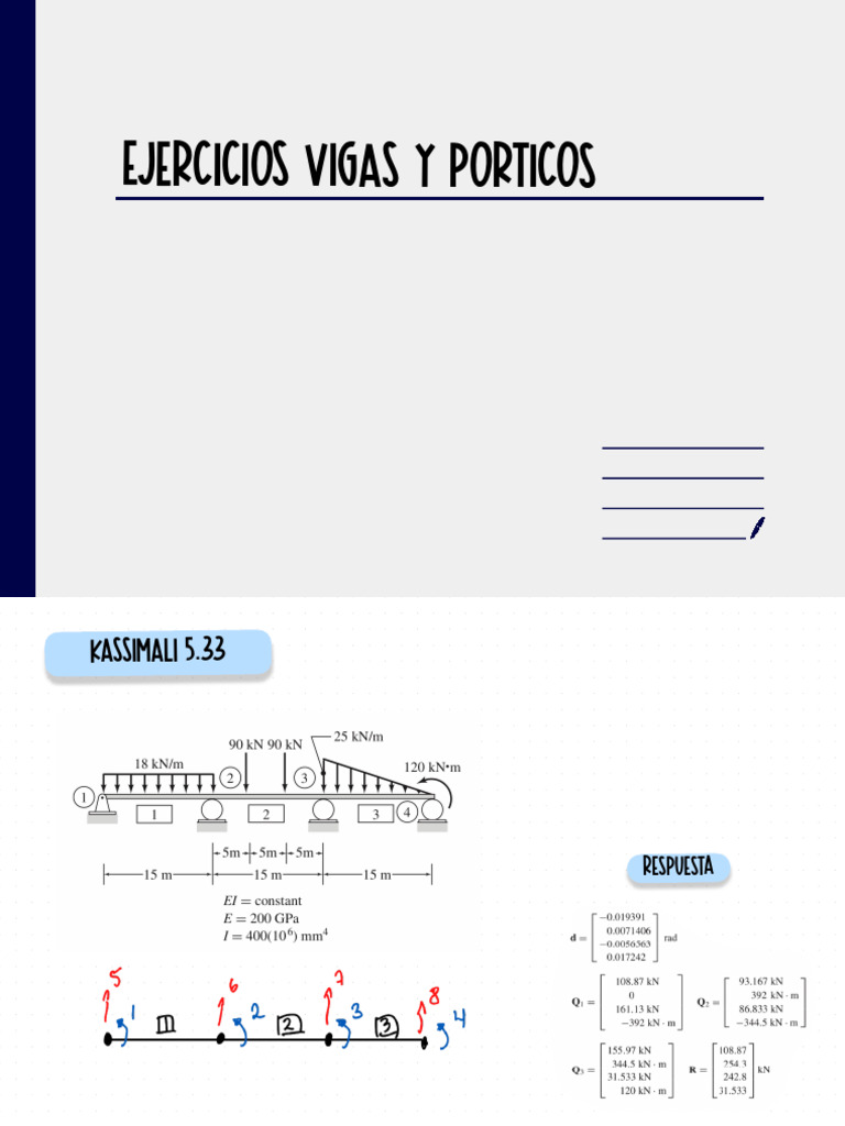 44 Ejercicios Vigas y Porticos - 240606 - 014204 | PDF