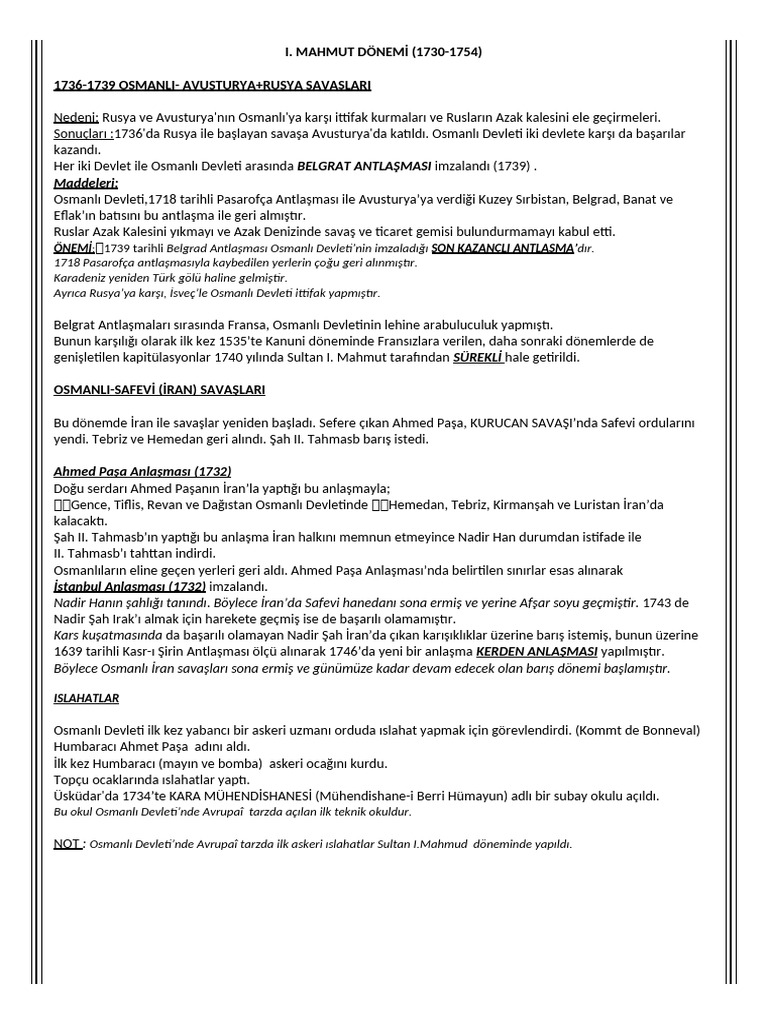 I. Mahmut Dönemi̇ | PDF