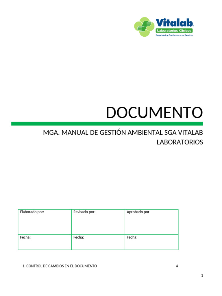 Manual Del SGA-VITALAB | PDF | Auditoría | Laboratorios