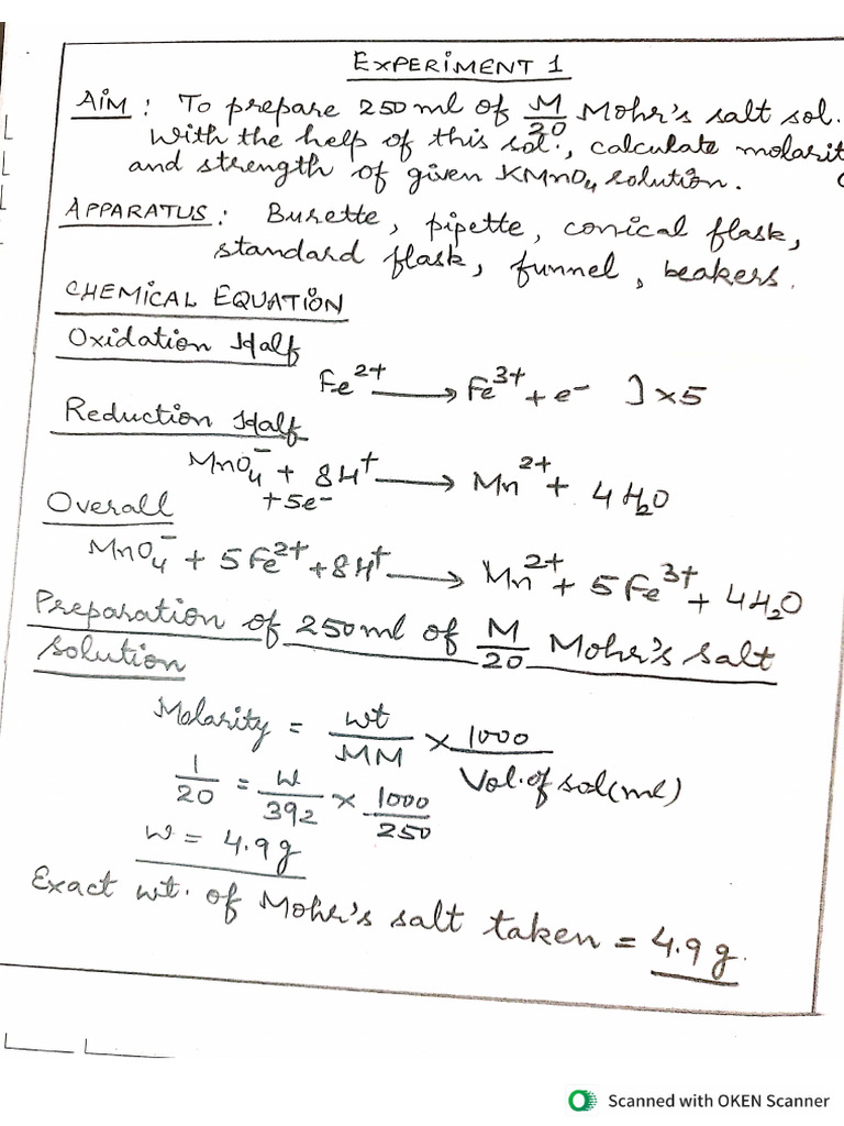 Chem Prac File | PDF