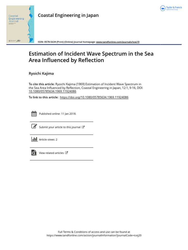 Estimation of Incident Wave Spectrum in The Sea Area Influenced by Reflection | PDF | Waves ...