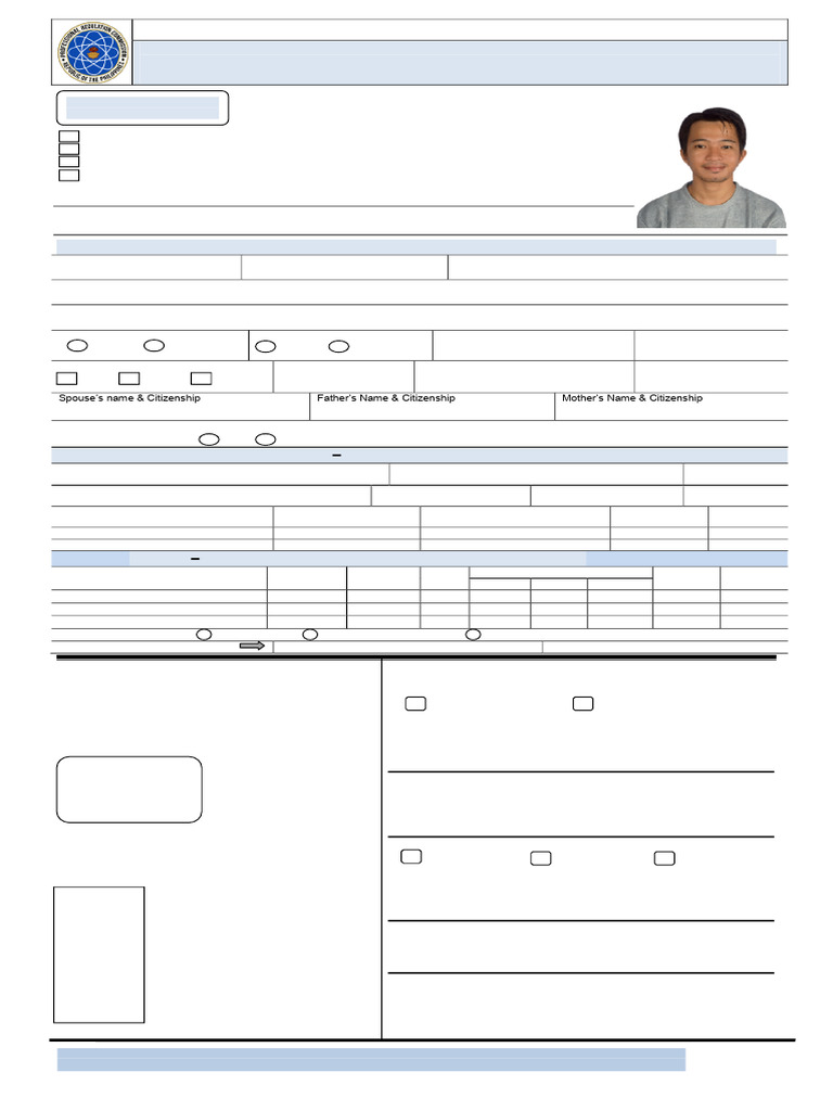 PRC Application Form for Licensure Exam | PDF | Justice | Crime & Violence