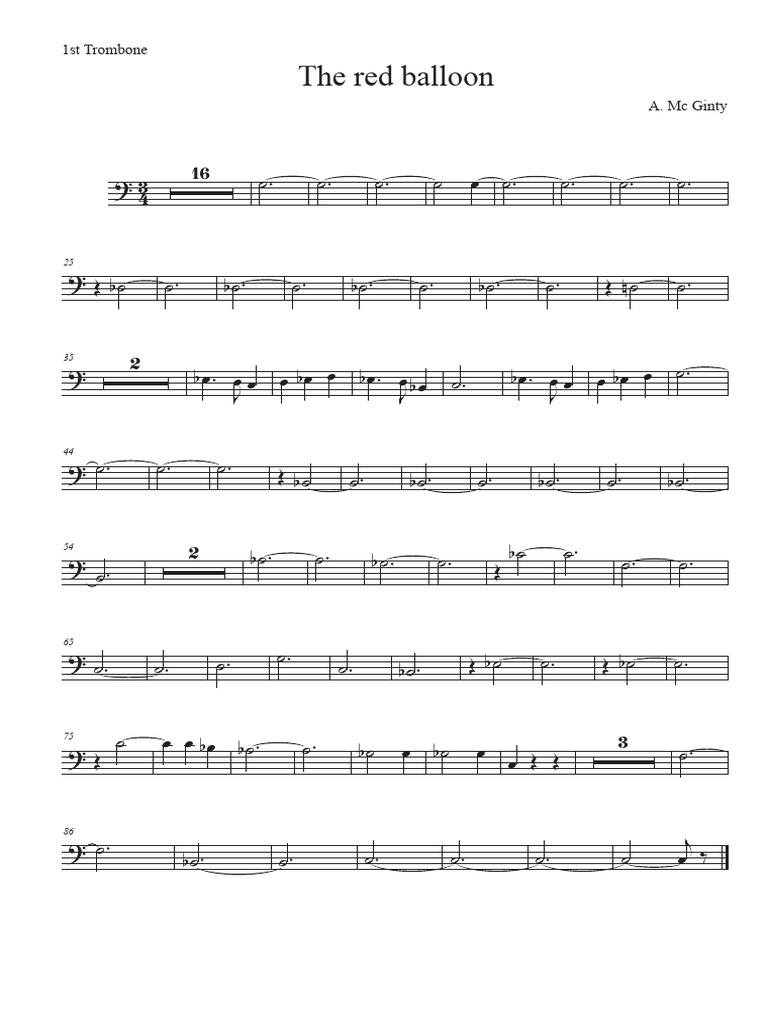 The Red Balloon - 1st Trombone | PDF