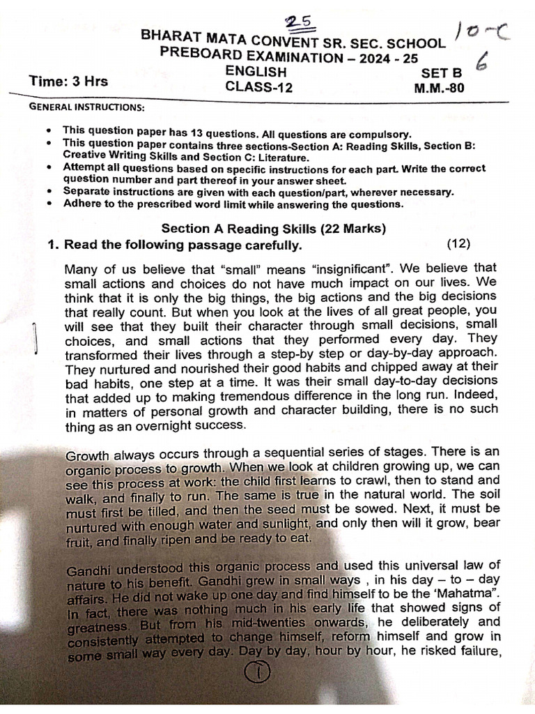 English Paper (Preboard 1) | PDF