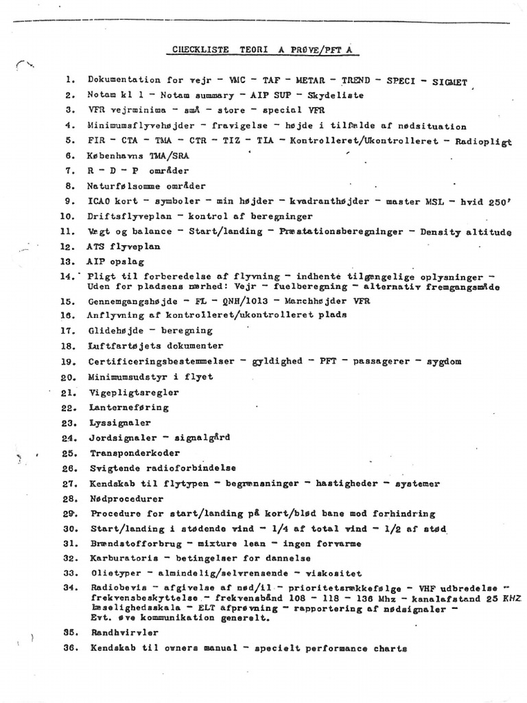 Checkliste+teori+A+-+Pr%C3%B8ve-PFC | PDF