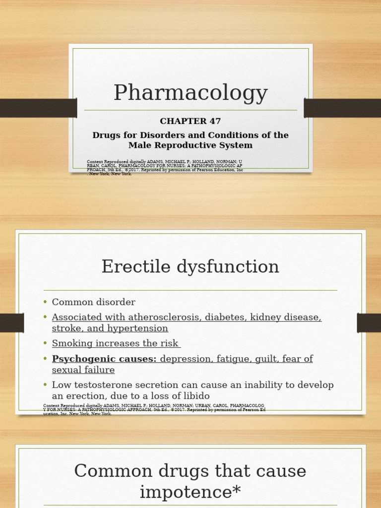 Pharmacology For Nurses | PDF | Prostate | Erectile Dysfunction