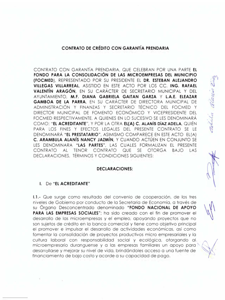 1 ALANÍS DÍAZ ADELA Contrato | PDF | Interés | Economias