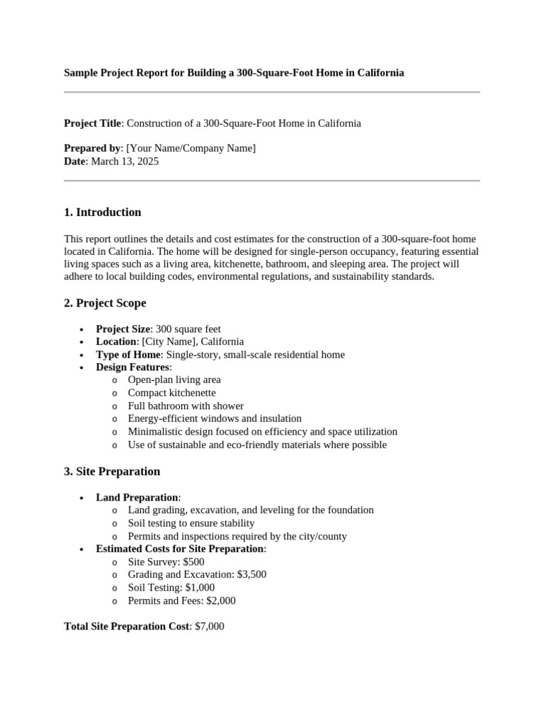 Sample Project Report For Building A 300 | PDF | Framing (Construction ...