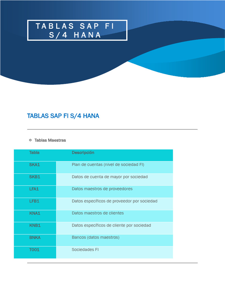 Tablas Sap Fi S4 | PDF | Contabilidad | Servicios financieros