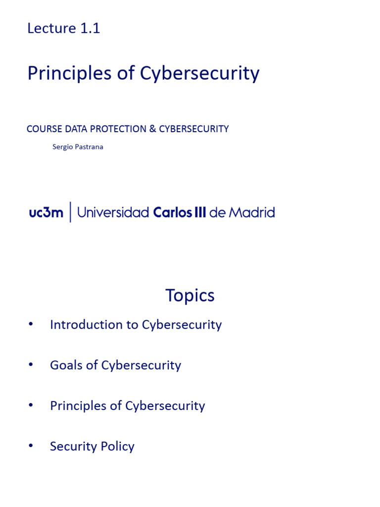 1.1-Principles of Cibersecurity | PDF | Security | Computer Security