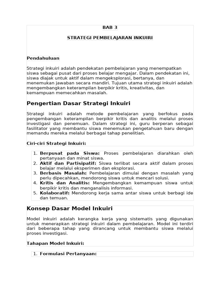 Strategi Inkuiri dalam Pendidikan | PDF