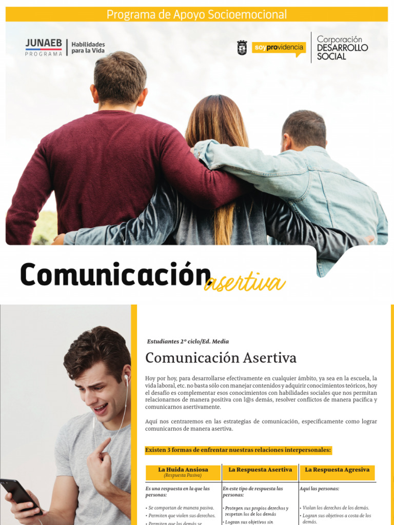 Cuadernillo Comunicacion Asertiva 2do Ciclo | PDF | Conceptos ...