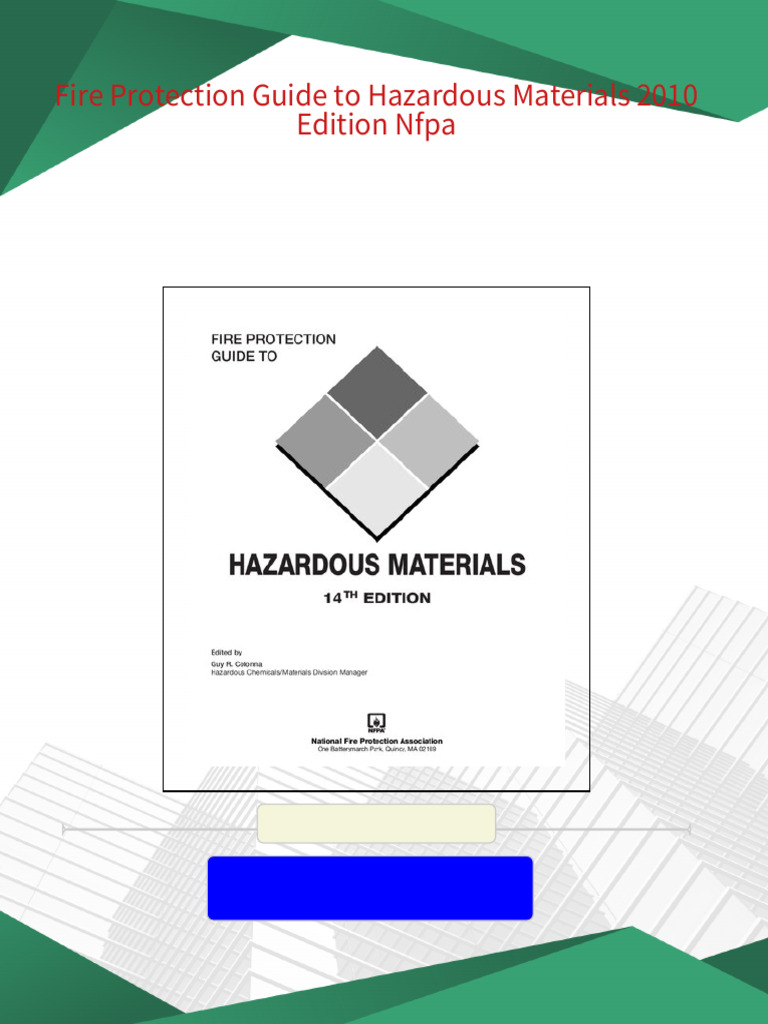 Fire Protection Guide To Hazardous Materials 2010 Edition Nfpa - The ...