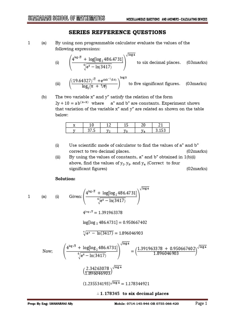 Shaharani Calculating Devices 1 | PDF | Significant Figures | Logarithm