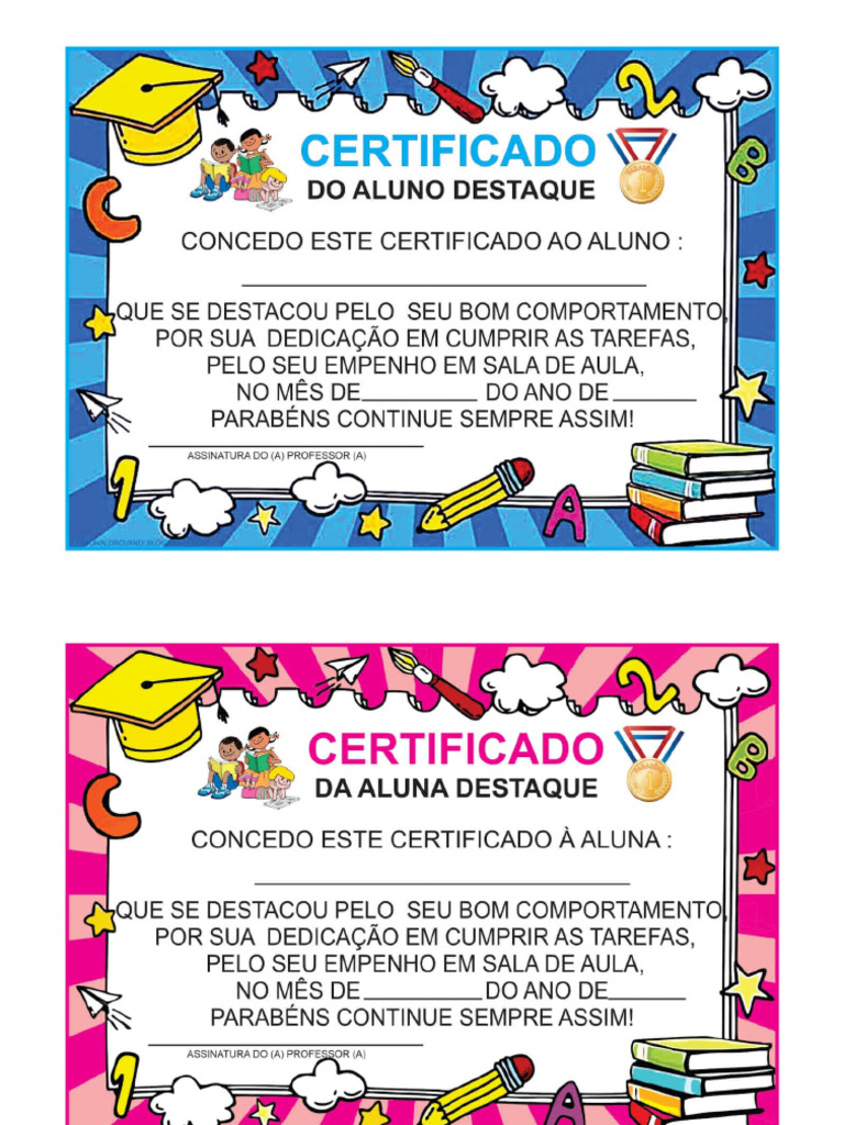 Certificado Aluno Destaque | PDF