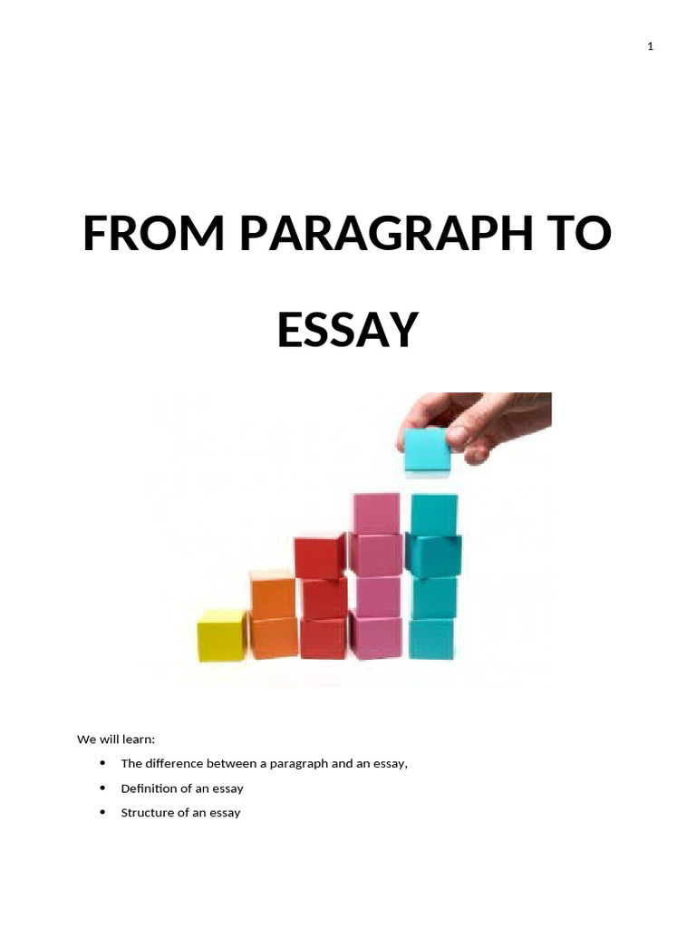 Paragraph vs. Essay Structure Guide | PDF | Essays | Teachers