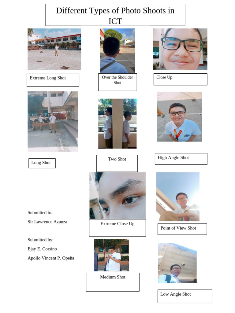 Different Types of Photo Shoots in ICT | PDF
