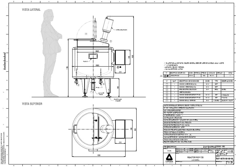 Diseño y Especificaciones del Reactor RCF-150 | PDF