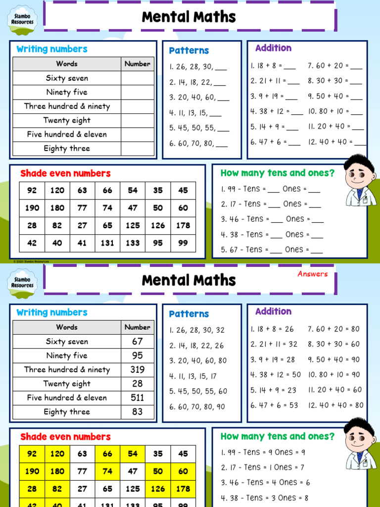 Grade-2-Mental-Maths-Worksheet-3 | PDF