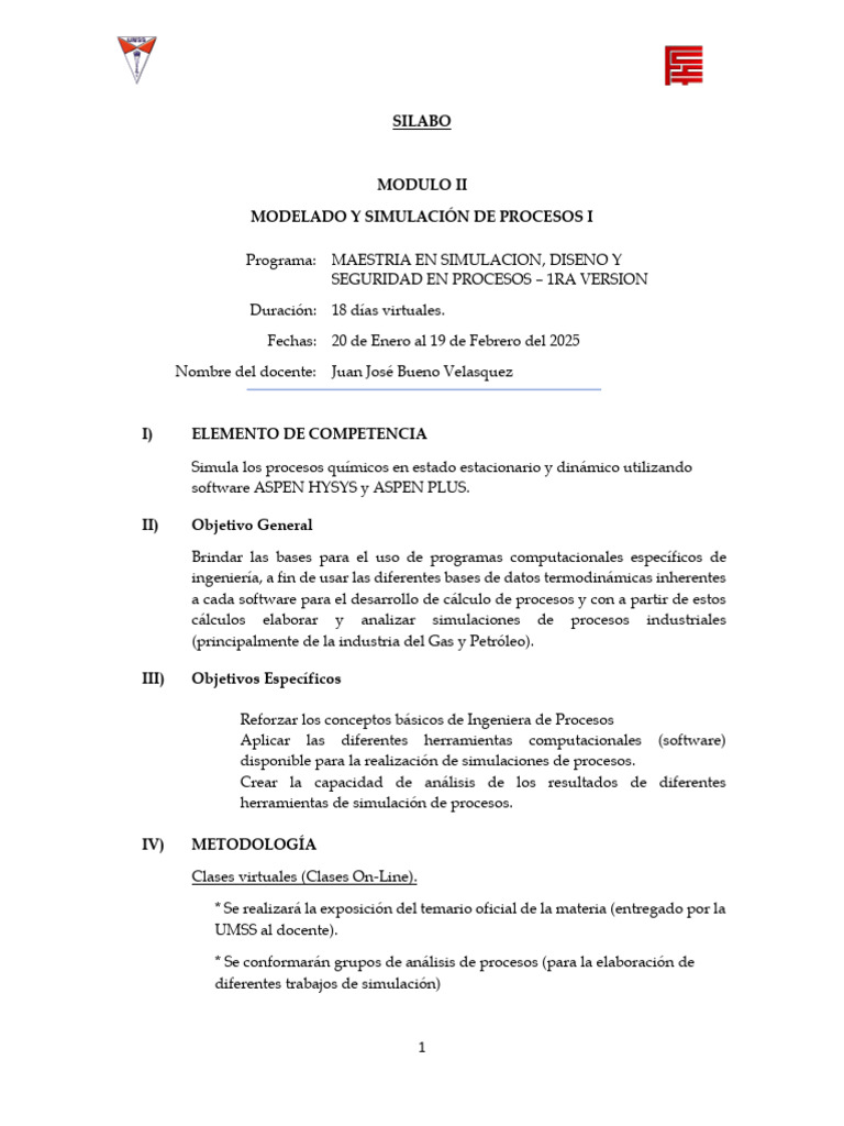Silabo-Modulo II | PDF | Simulación | Software
