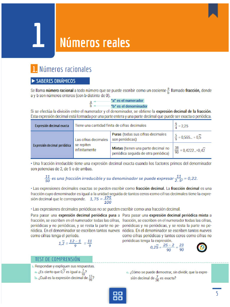 Unidad 1 Reales | PDF