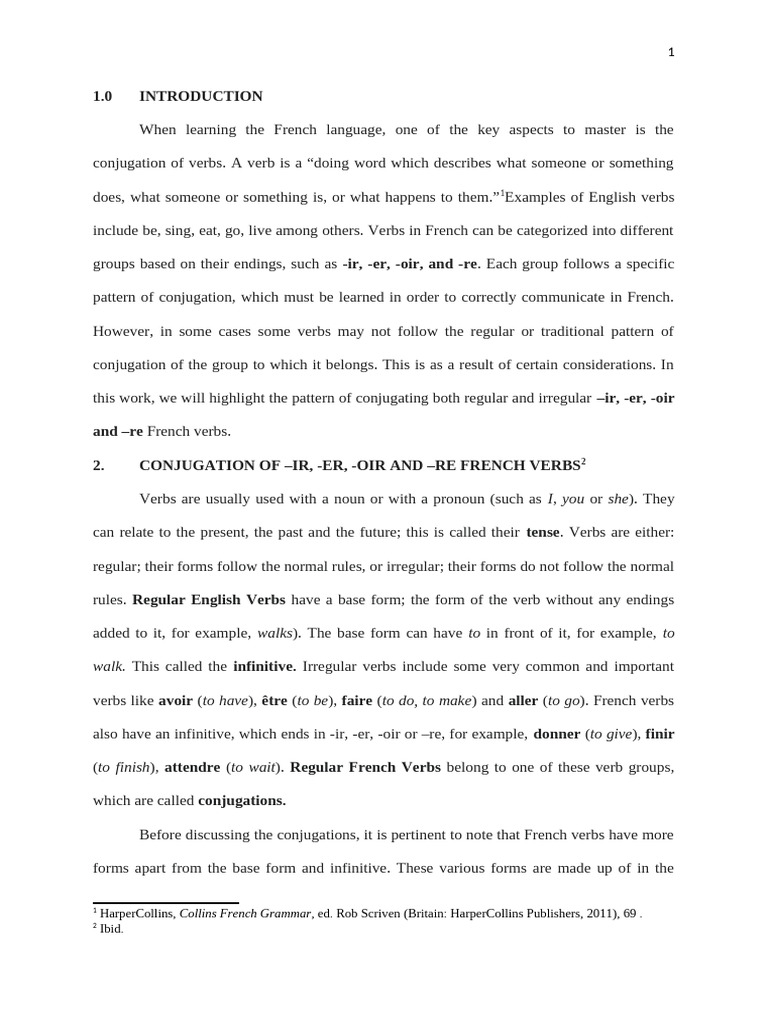 French Verb Conjugation Guide | PDF | Grammatical Conjugation | English ...