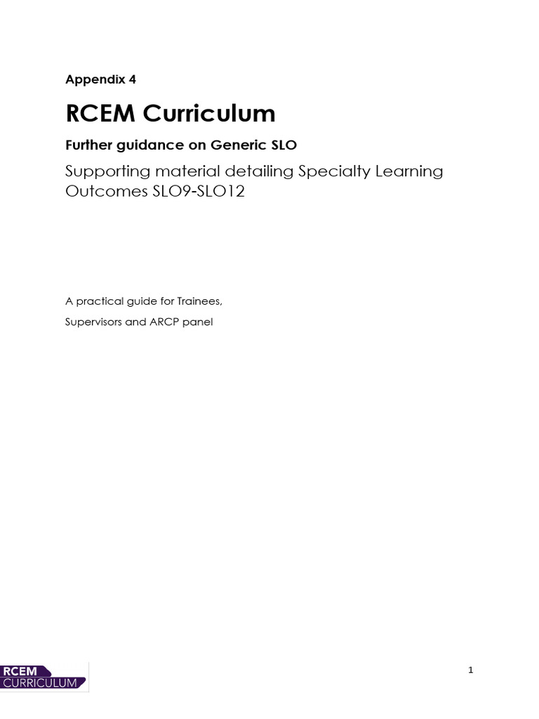 Appendix 4 Generic SLO Curriculum Supporting Material | PDF ...