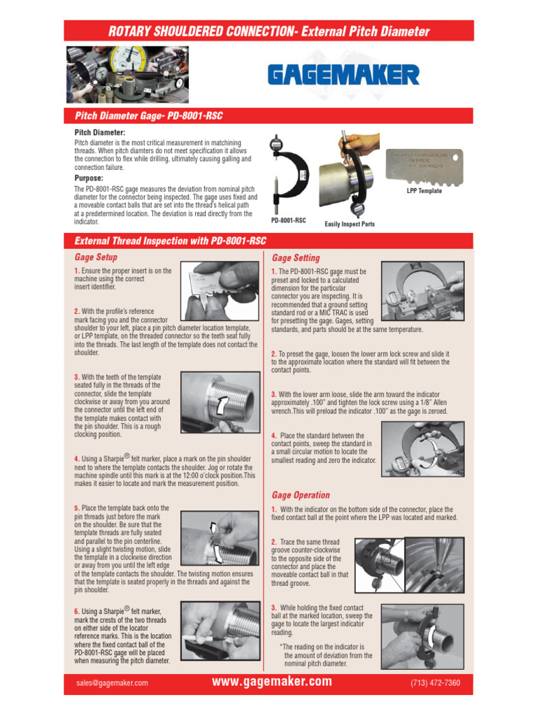 RSC External Pitch Diameter | PDF | Screw | Mechanical Engineering
