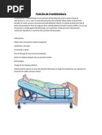 Posiciones Trendelenburg y Anti-Trendelenburg | PDF