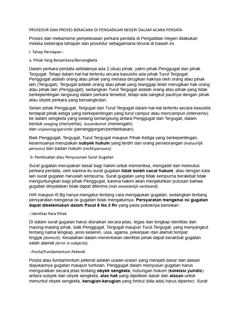 Prosedur Proses Perdata | PDF