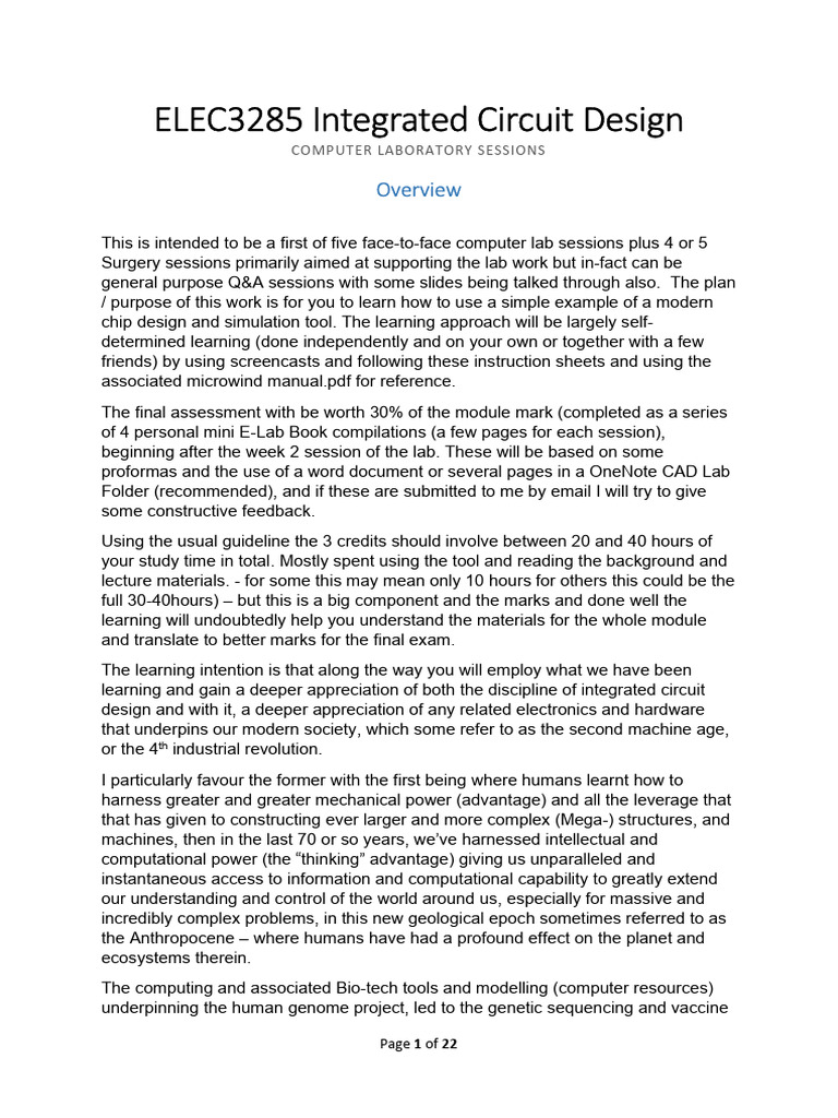 Lab Handout Introduction 2025 | PDF | Field Effect Transistor | Mosfet