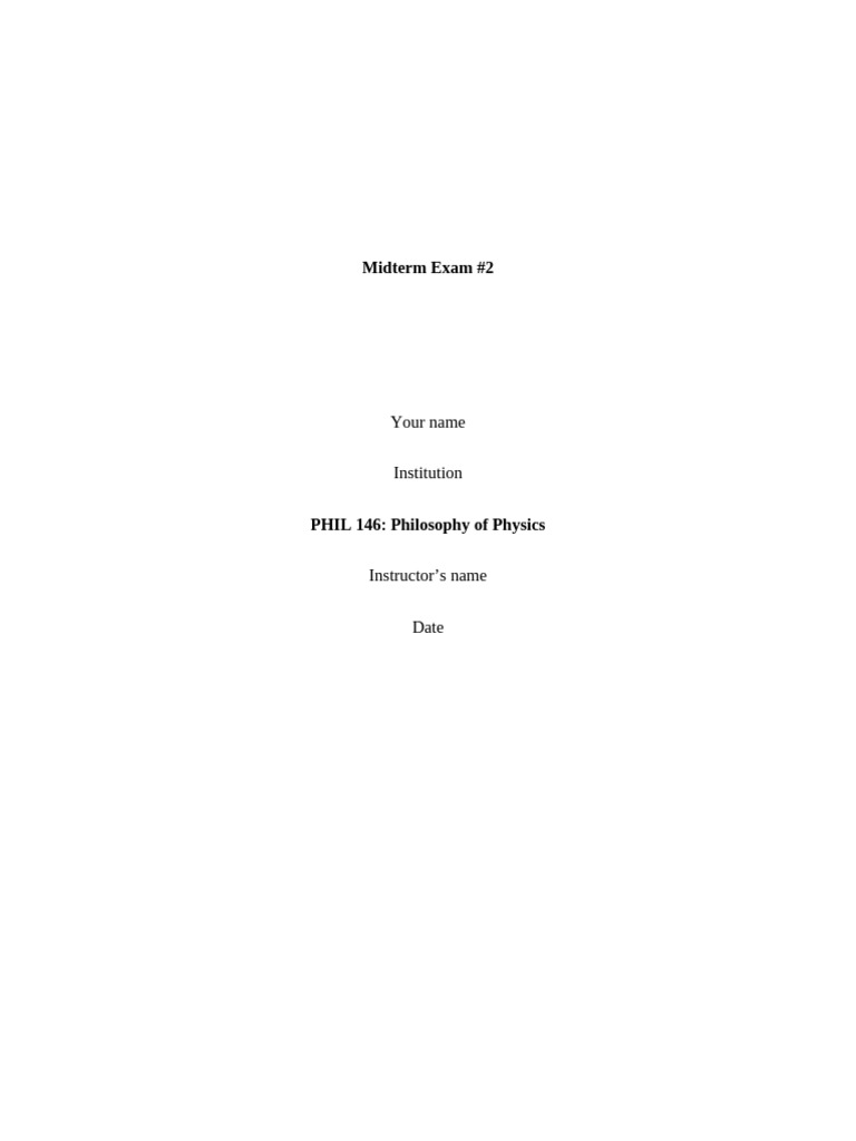 PHIL 146 Philosophy of Physics | PDF | Quantum Mechanics | Wave Function