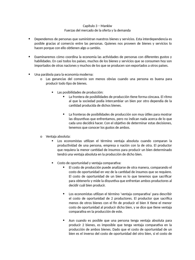 Capítulo 3 - Mankiw | PDF | Ventaja comparativa | Costo de oportunidad