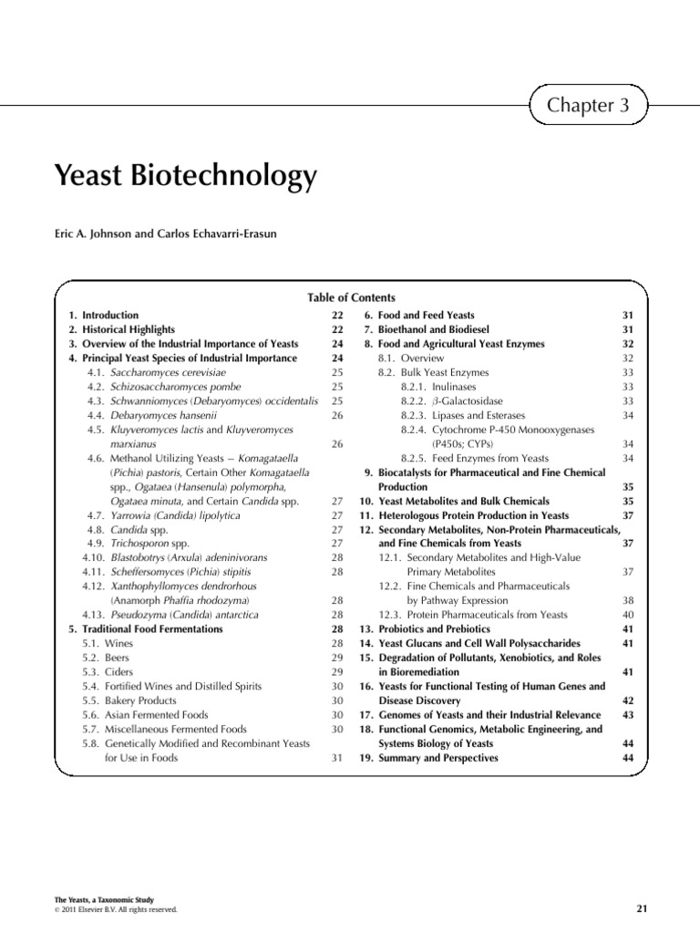 Chapter 3 - Yeast Biotechnology | PDF | Yeast | Saccharomyces Cerevisiae