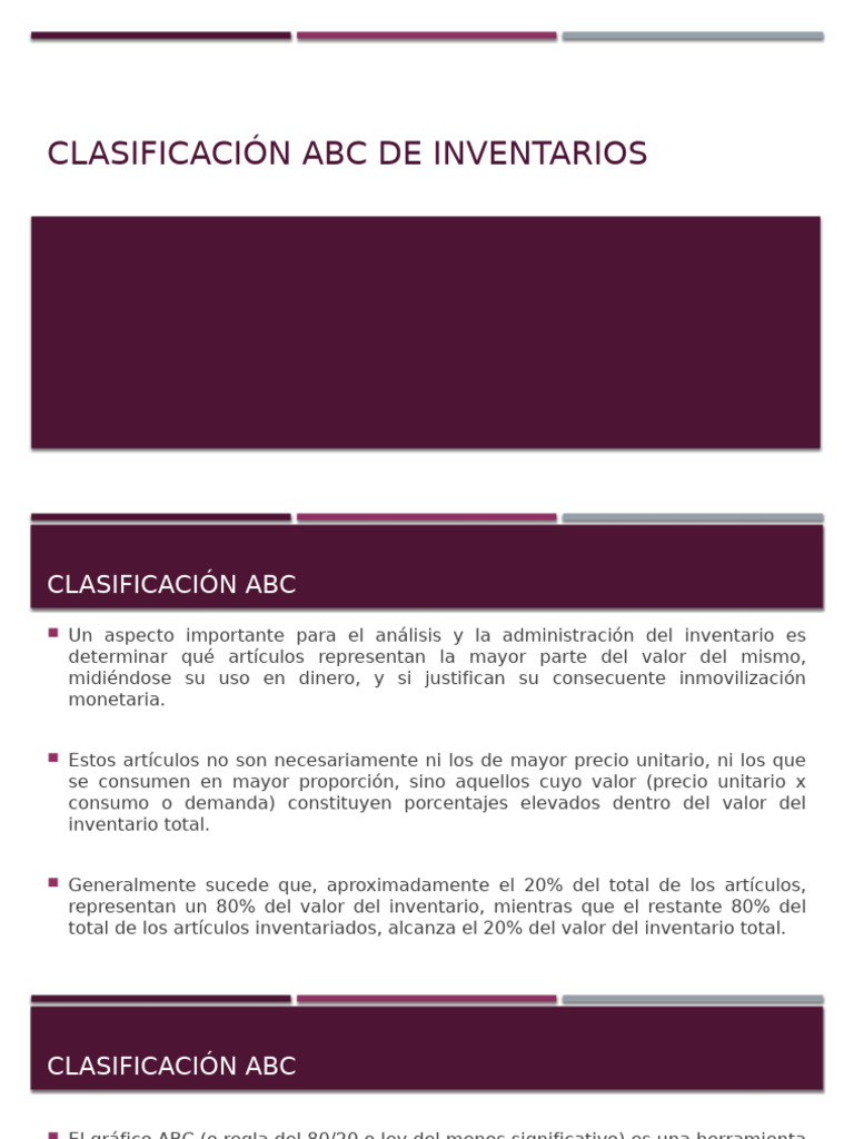 Clasificación ABC Presentacion | PDF | Business | Ciencias económicas