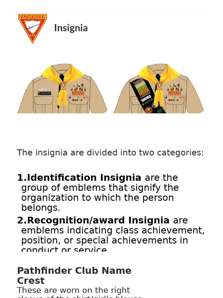 Pathfinder-Insignia and Uniform | PDF | Blouse | Military Uniforms