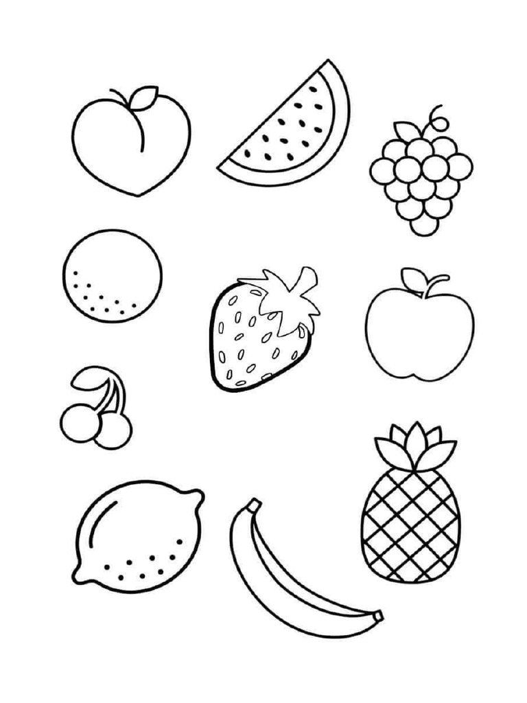 Dibujos de Frutas para Colorear | PDF
